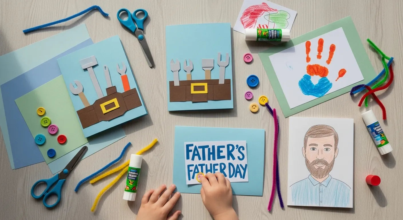 Creative Father's Day Cards Kids Craft Ideas | I'm the Chef Too