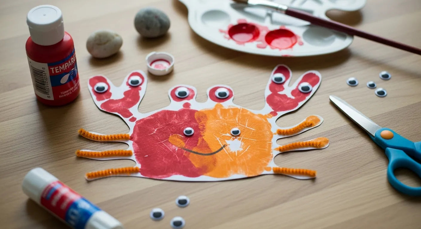 Easy Handprint Crab Kids Craft: A Splash of Summer Fun & Learning | I'm ...