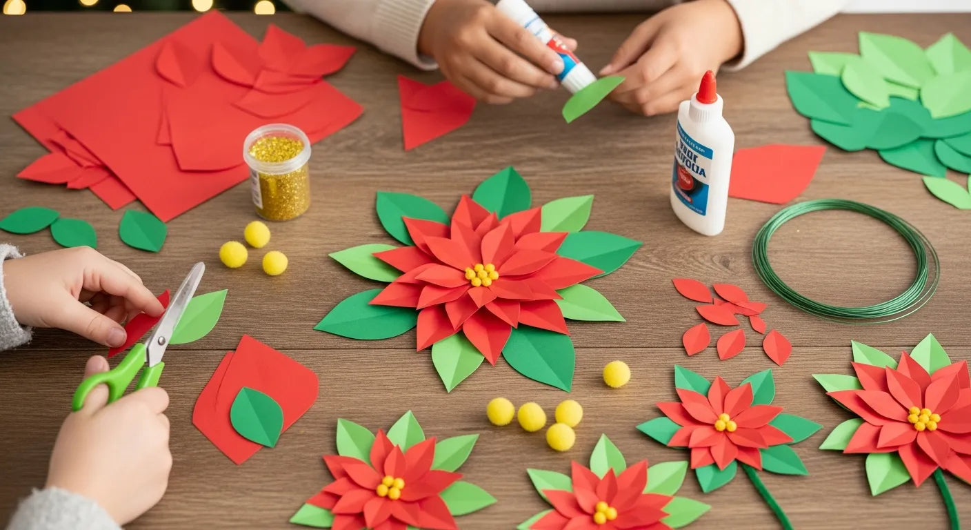 Festive Poinsettia Crafts for Kids: Creative Holiday Fun | I'm the Chef Too