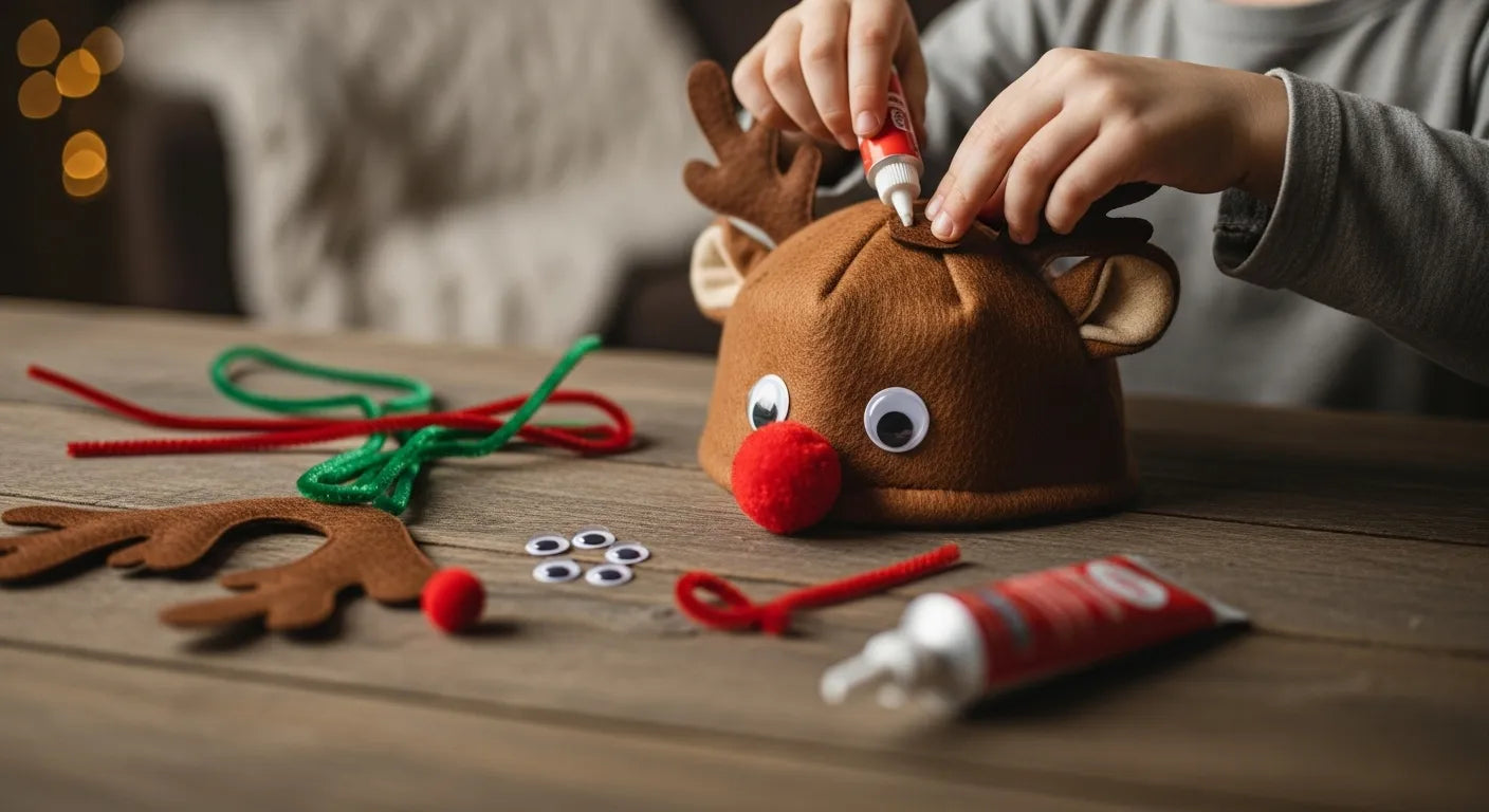 Festive Reindeer Hat Craft for Kids | I'm the Chef Too