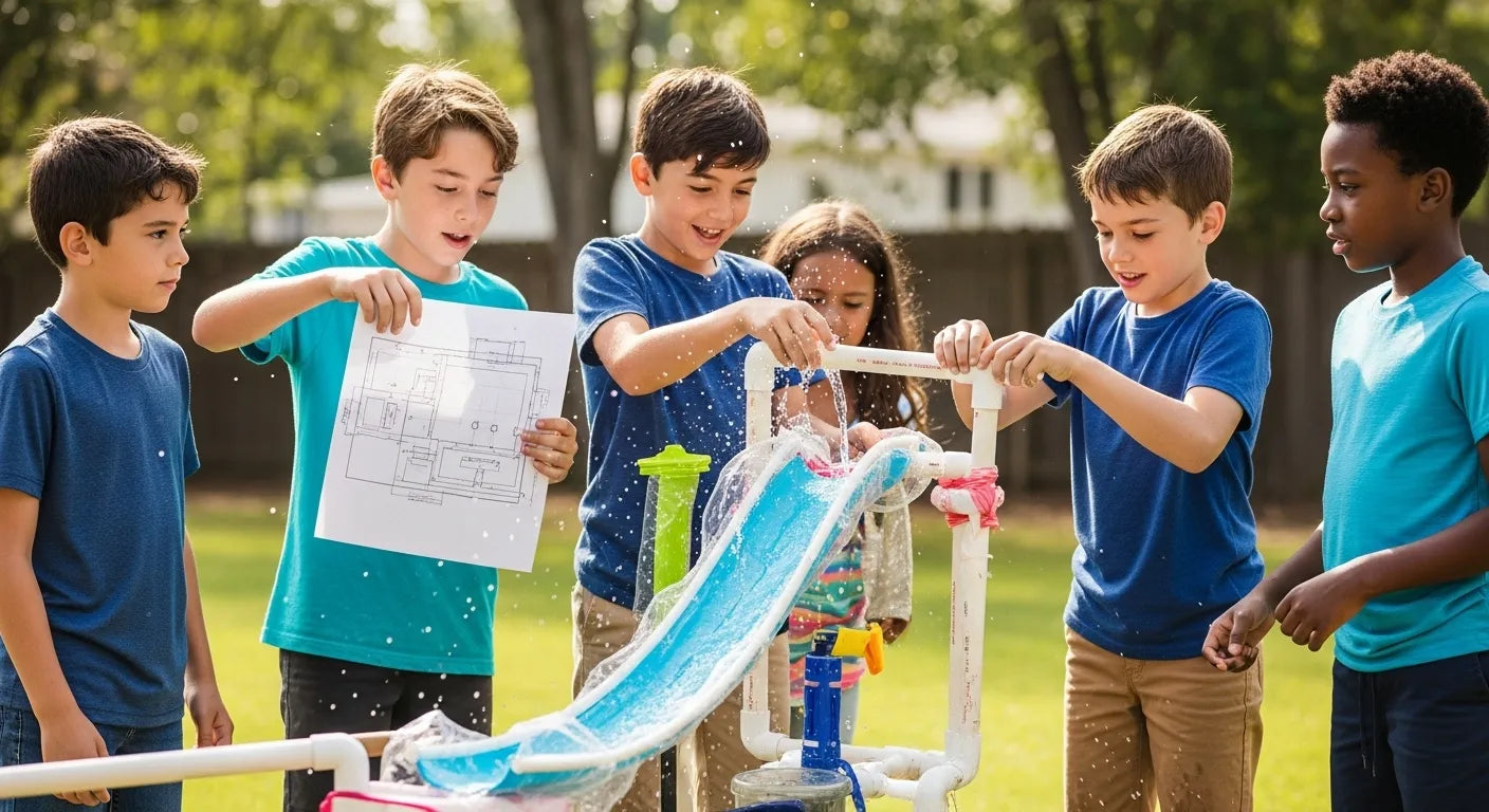 Kids' STEM Water Slide Challenge: Build & Learn! | I'm the Chef Too