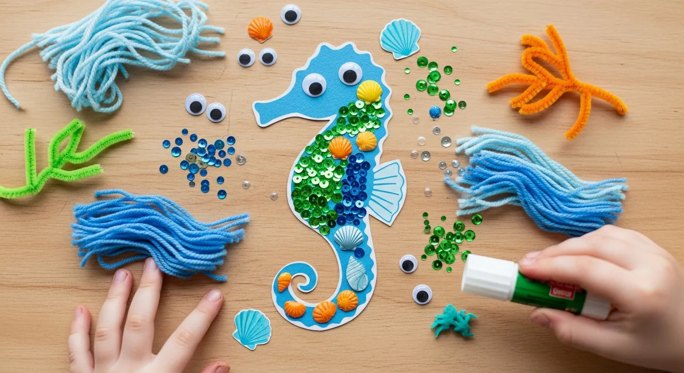 Seahorse Craft for Kids: Ocean Adventures & Learning Fun | I'm the Chef Too