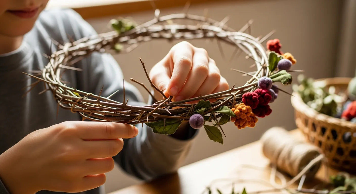 A Meaningful Crown of Thorns Craft for Kids | I'm the Chef Too