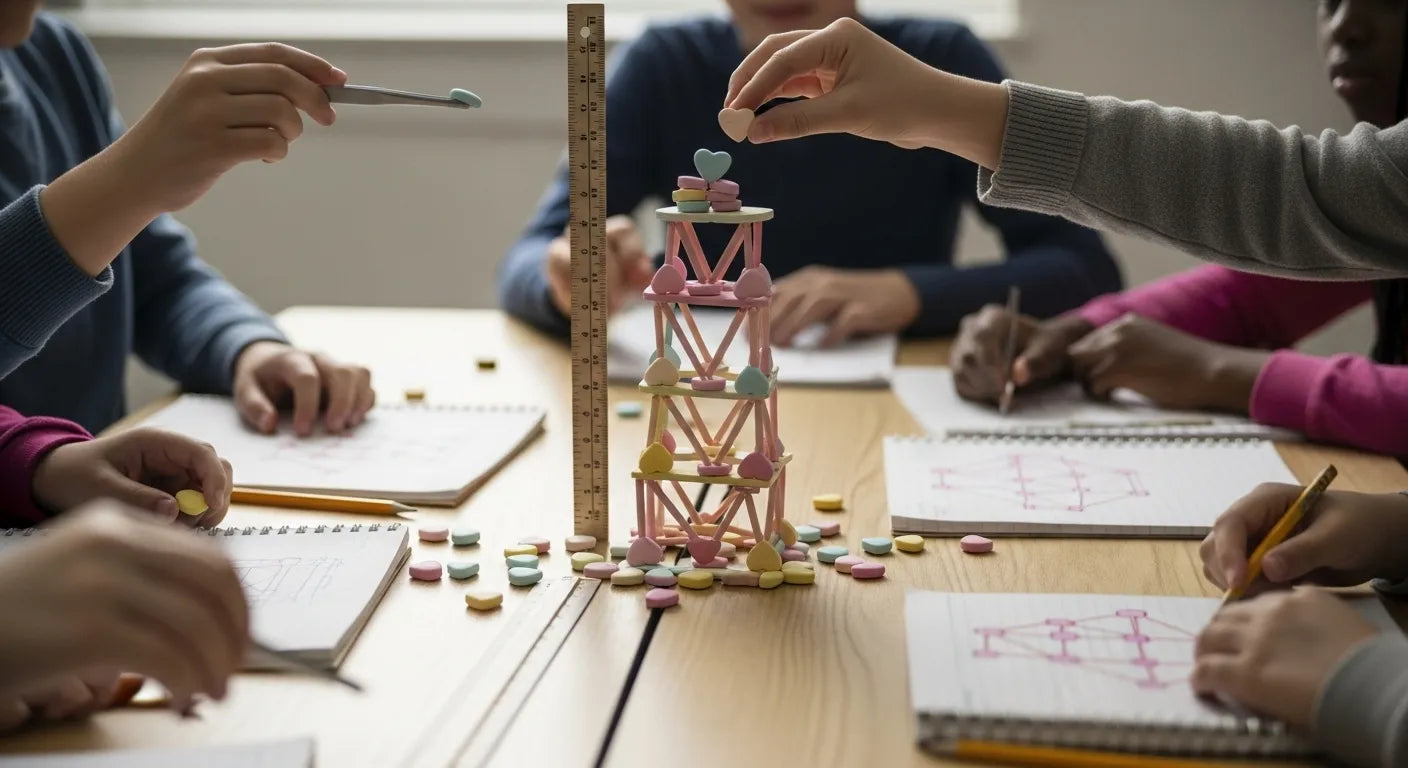 Candy Heart Tower STEM Challenge: Build, Learn, & Play | I'm the Chef Too