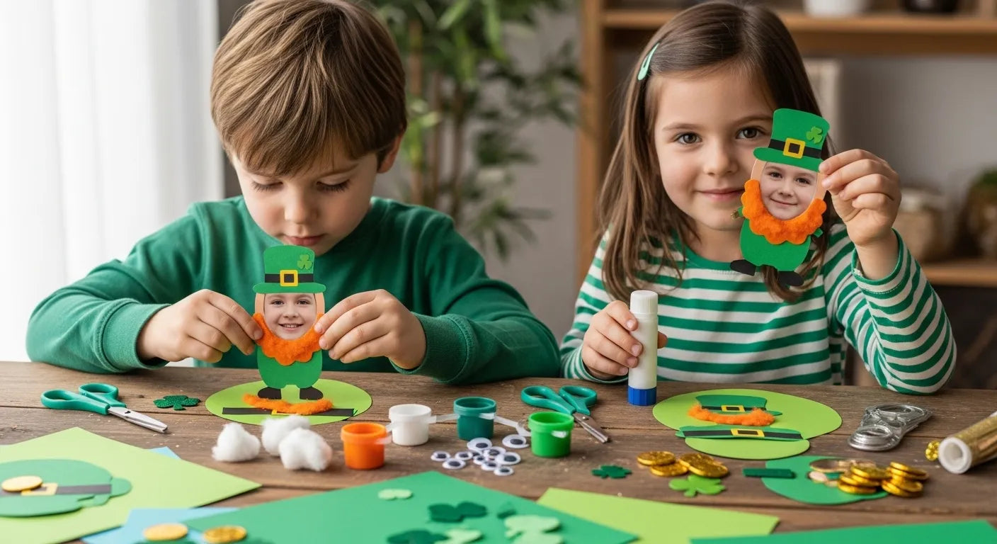 Capture the Magic: A Personalized Leprechaun Craft with Kids Face for ...