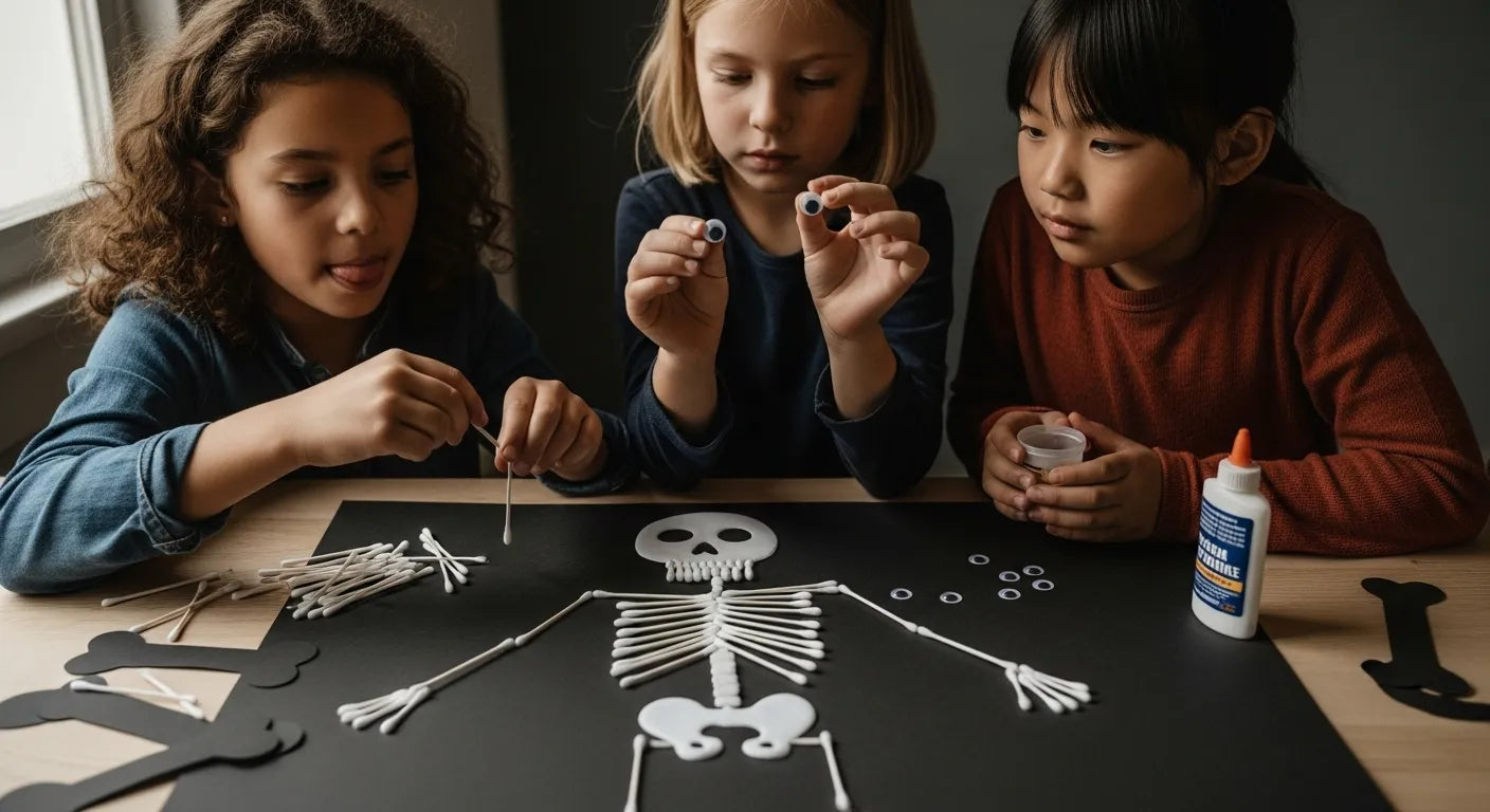 Craft a Spooky and Smart Q-Tip Skeleton with Kids! | I'm the Chef Too