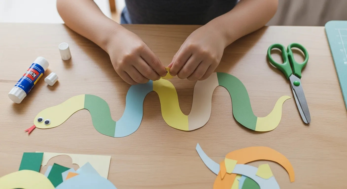 Crafting Smiles: A Wiggly Paper Snake Craft for Kids | I'm the Chef Too