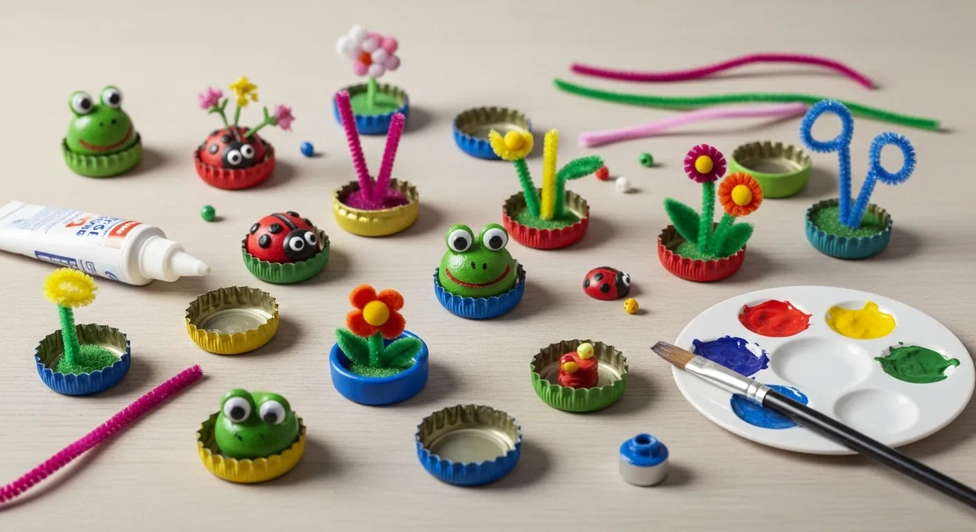 Creative Bottle Cap Crafts for Kids: Upcycle & Play! | I'm the Chef Too