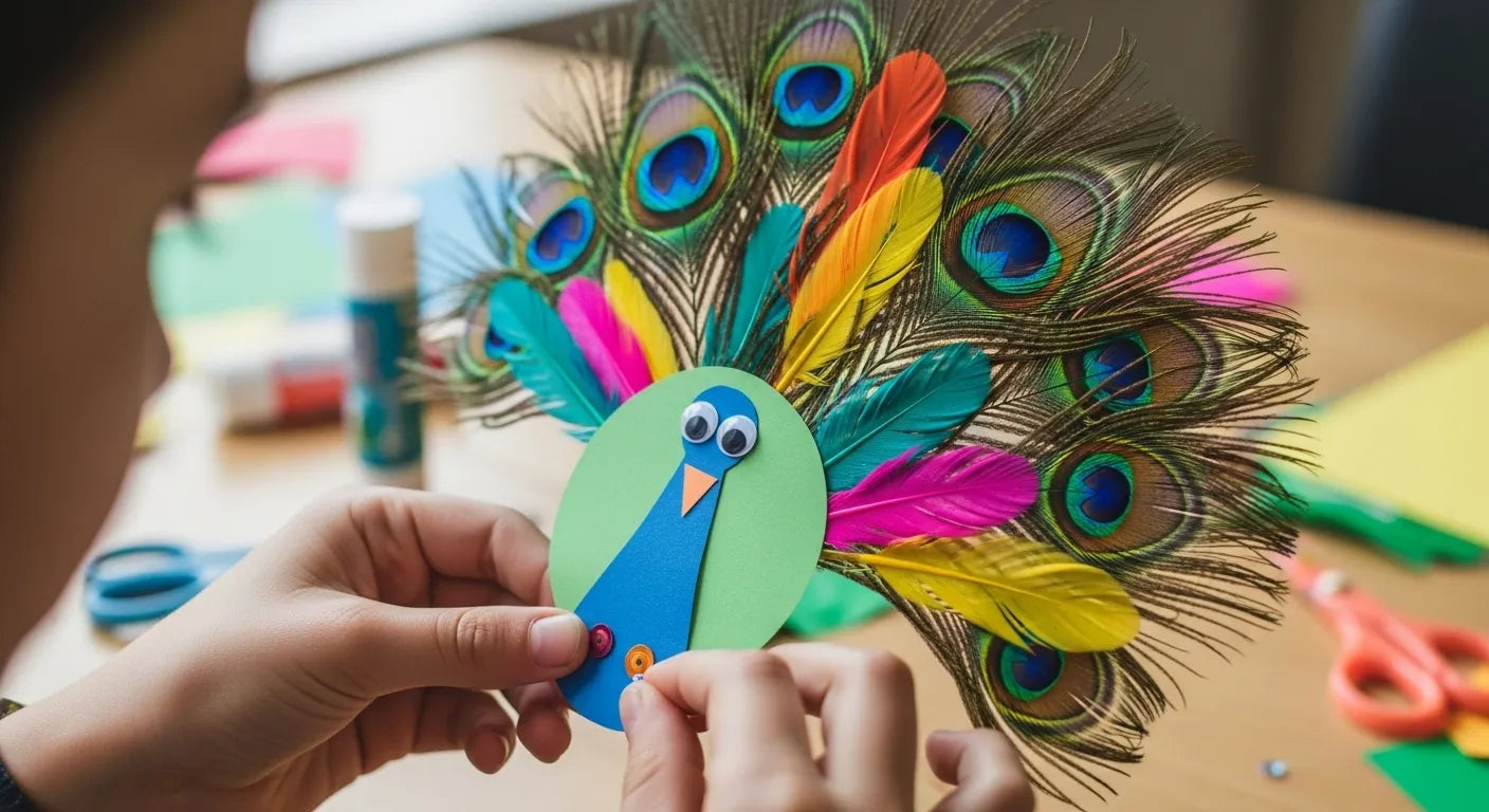 Dazzling Peacock Craft for Kids: A Feathered Adventure | I'm the Chef Too