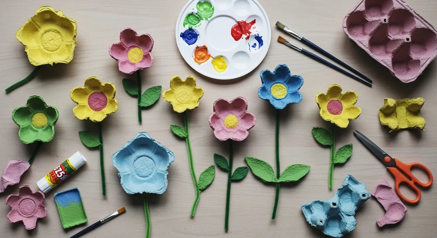 Egg Carton Flower Craft for Kids: Eco-Fun & Learning | I'm the Chef Too