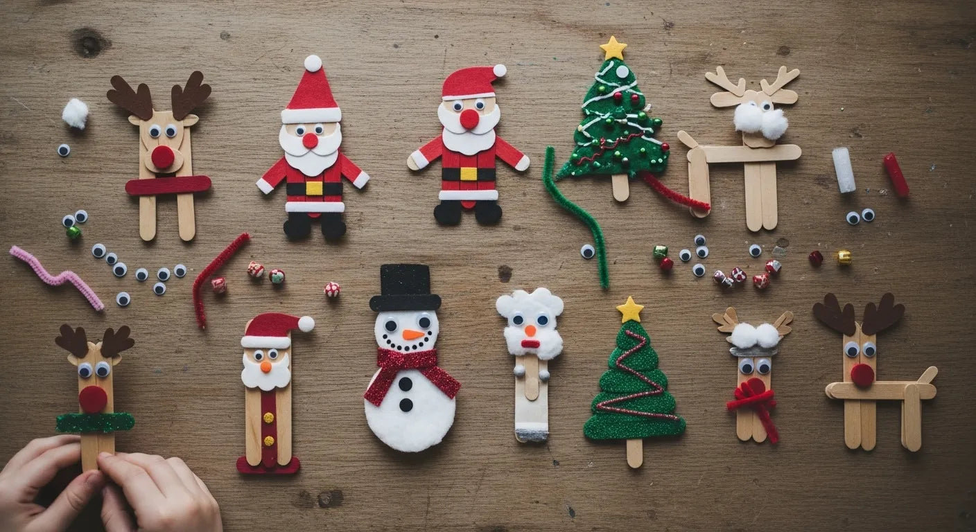 Festive Christmas Popsicle Stick Crafts for Kids | I'm the Chef Too