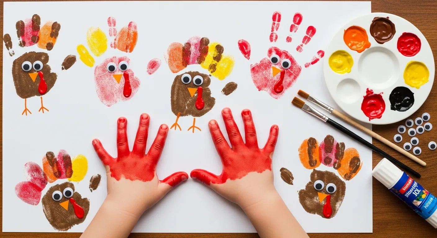 Festive Handprint Fun: Uncovering the Magic of Turkey Hand Crafts for ...