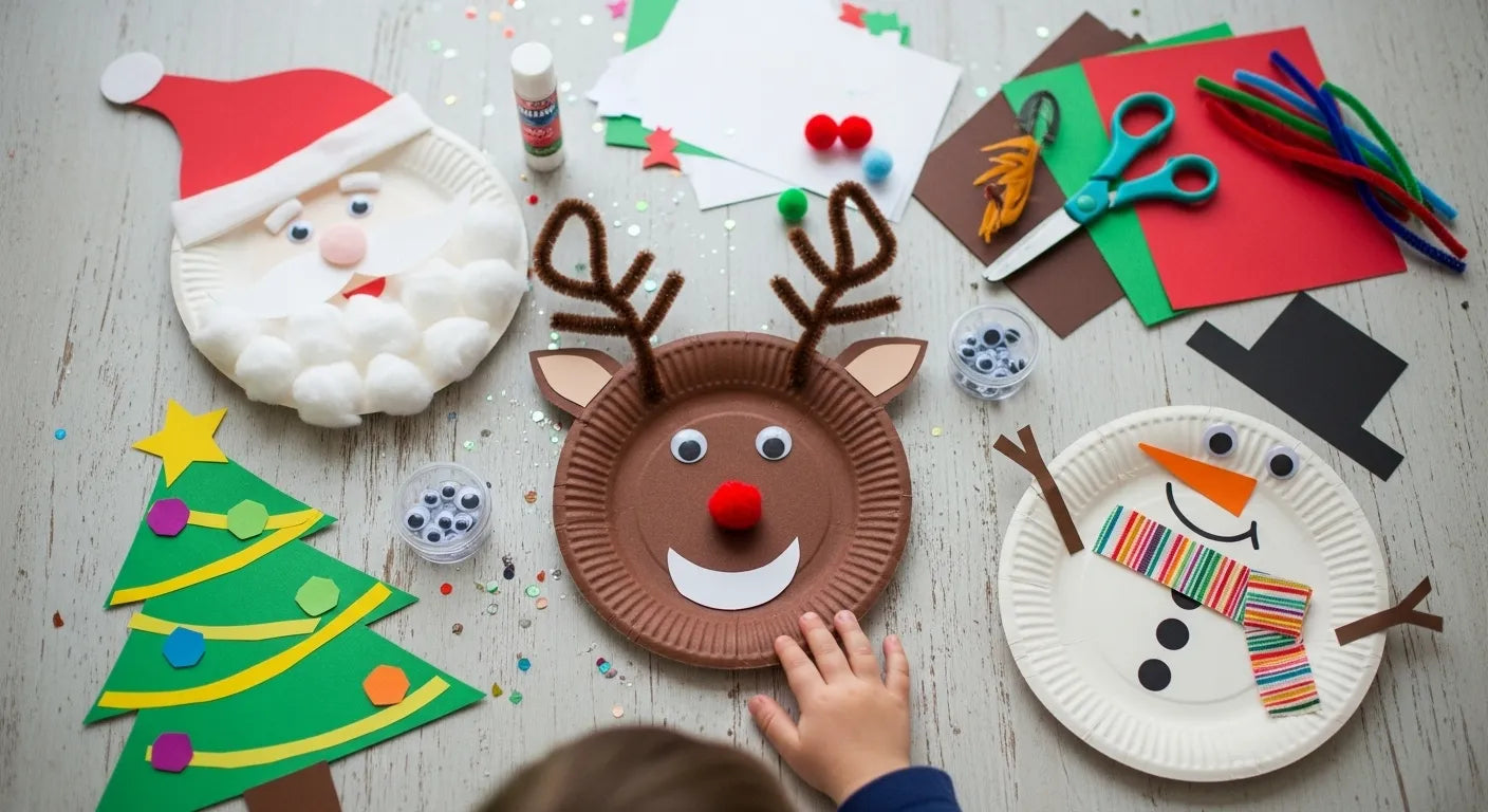 Festive Paper Plate Christmas Crafts for Kids | I'm the Chef Too