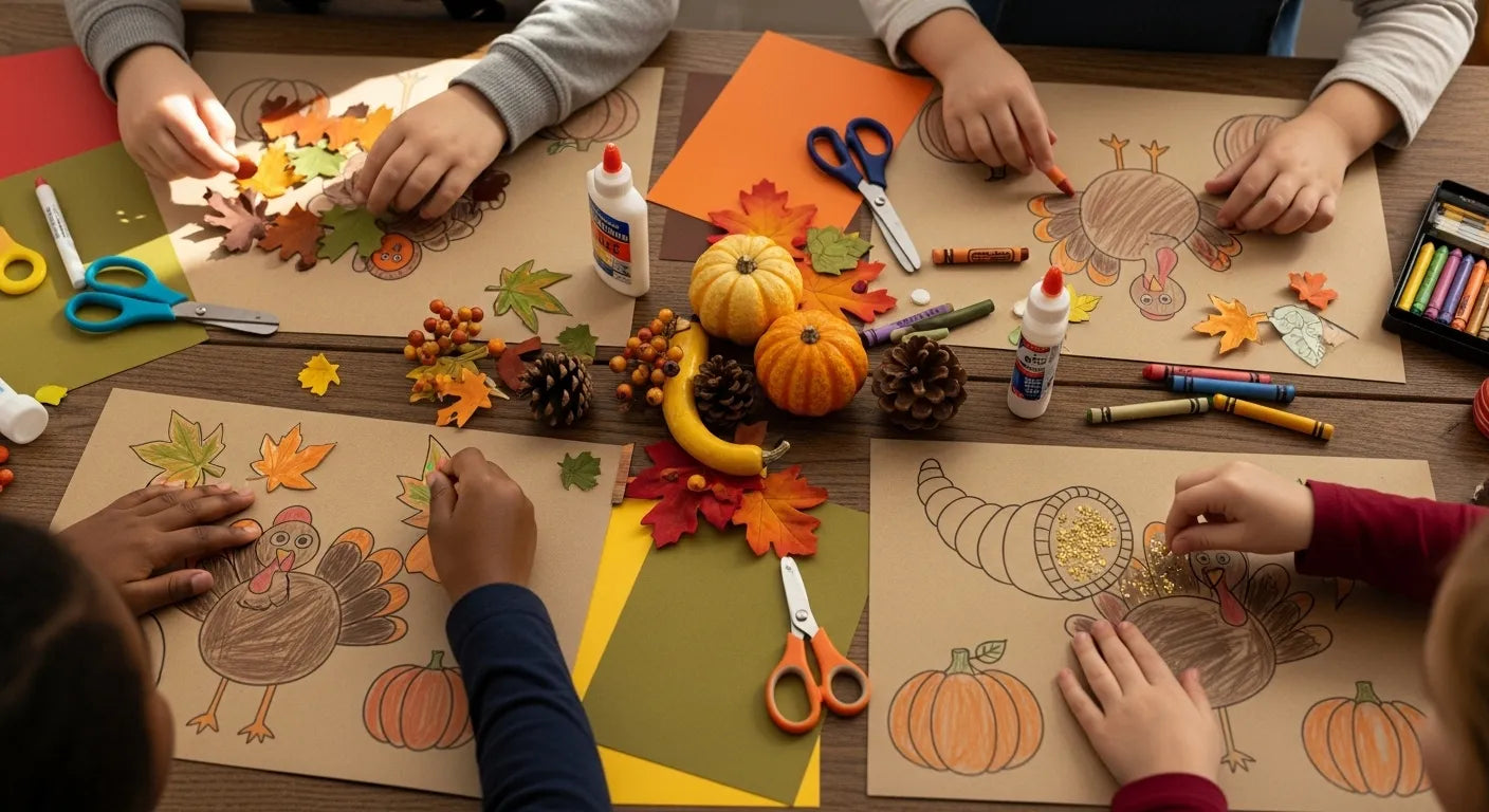 Joyful Kids Thanksgiving Placemat Craft Ideas | I'm the Chef Too