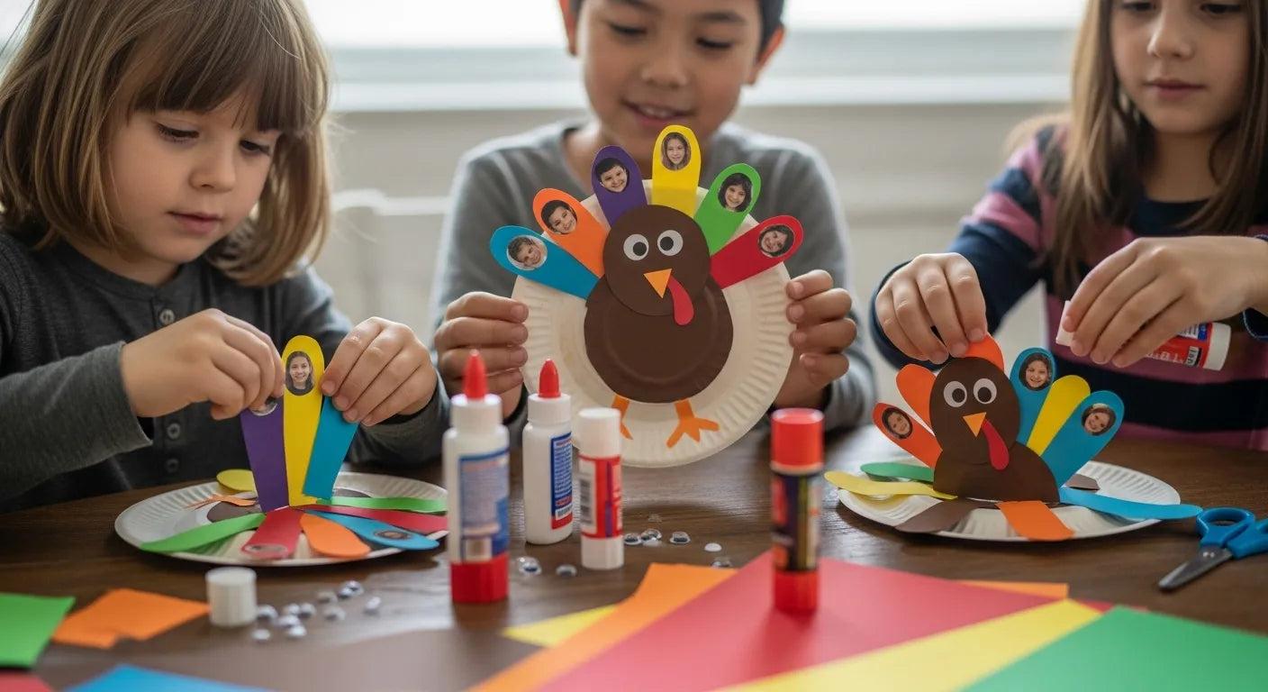 Personalized Gobblers: Engaging Turkey Craft with Kids' Pictures | I'm ...