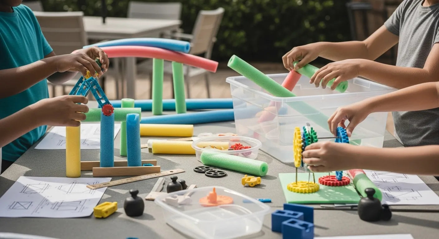 Pool Noodle STEM Challenges: Build, Learn, Create | I'm the Chef Too