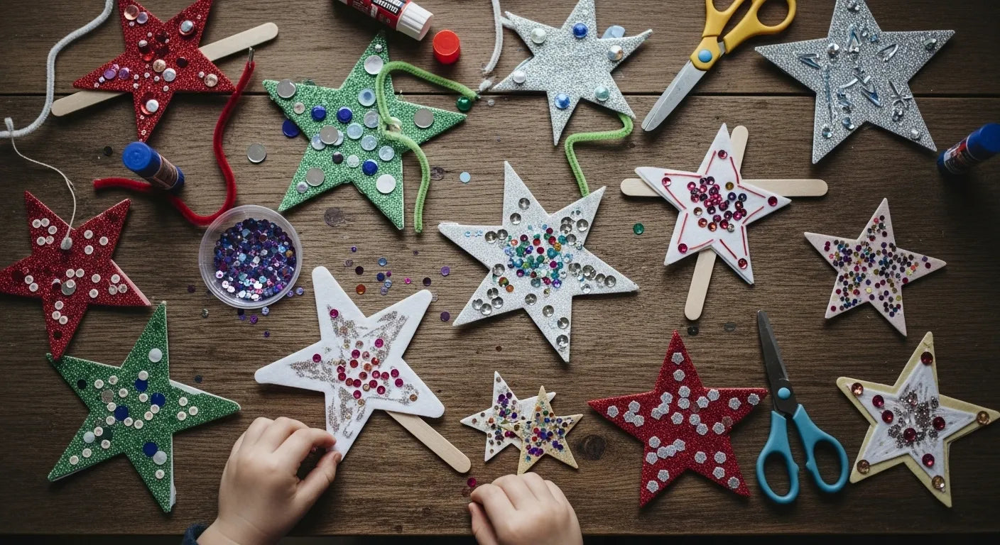 Sparkly Christmas Star Crafts for Kids | I'm the Chef Too