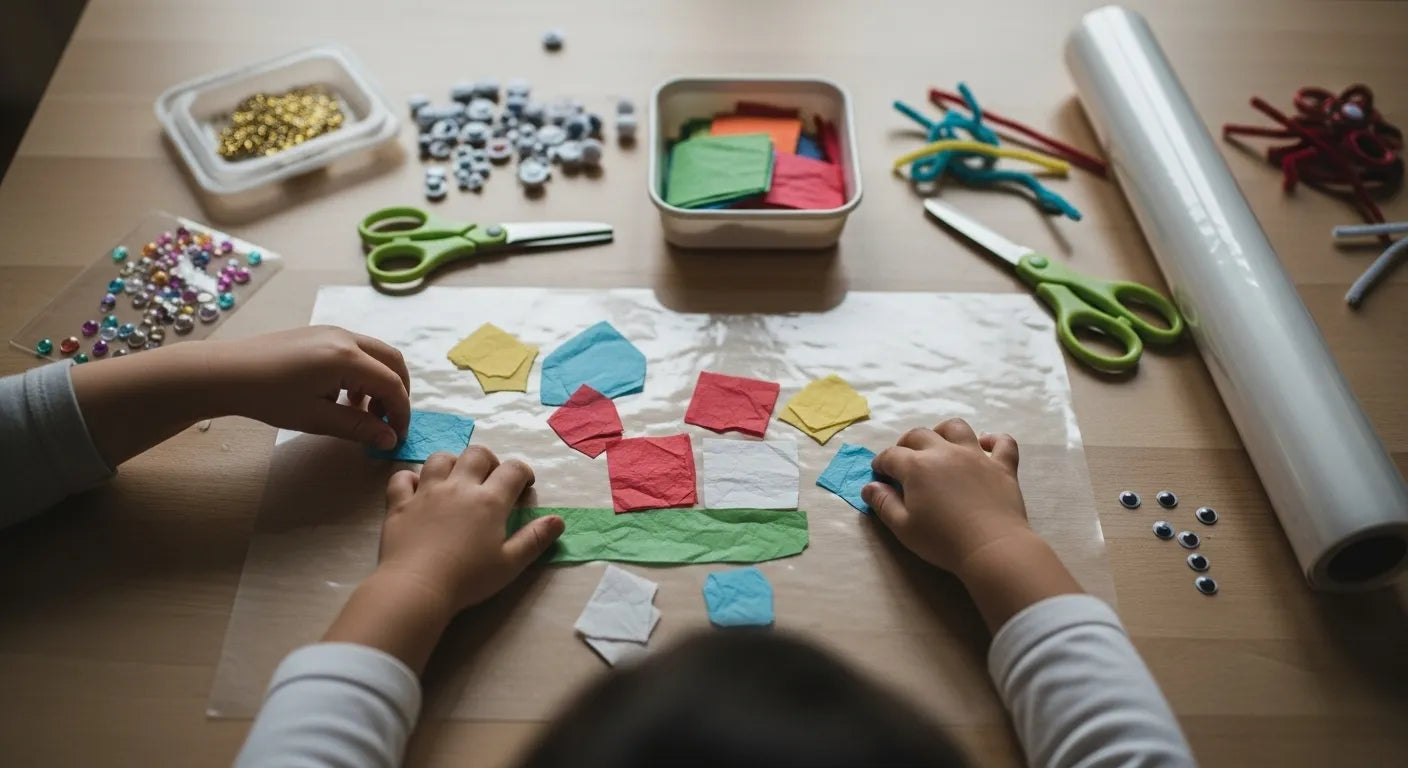 Sticky Fun: Engaging Contact Paper Crafts for Kids | I'm the Chef Too